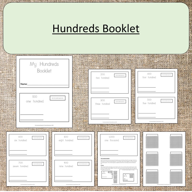 Hundreds Booklet Math Numerals and Numbers Montessori | Made By Teachers