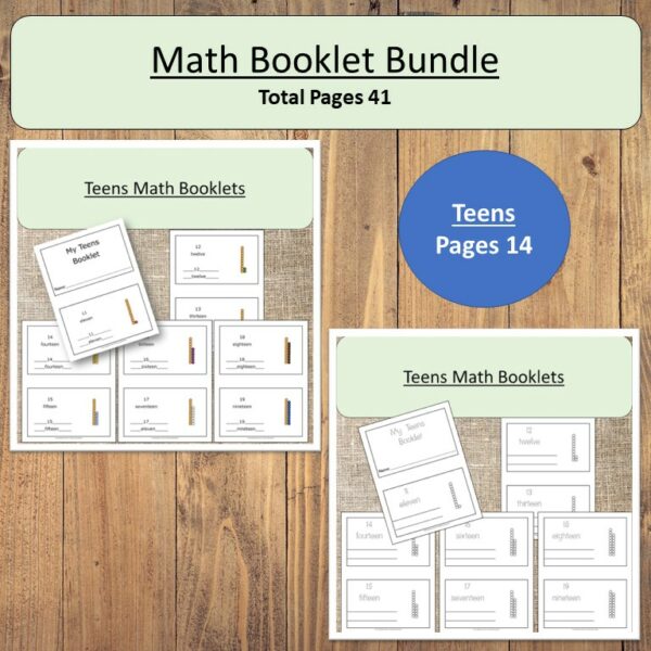 Math Booklet Bundle Montessori 1-10, Teens, Tens, and Hundreds ...