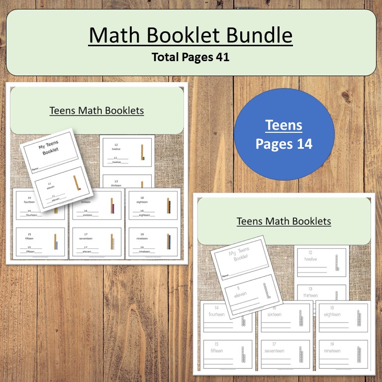 Math Booklet Bundle Montessori 1-10, Teens, Tens, and Hundreds ...
