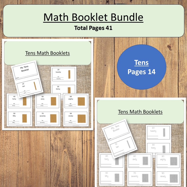 Math Booklet Bundle Montessori 1-10, Teens, Tens, and Hundreds ...