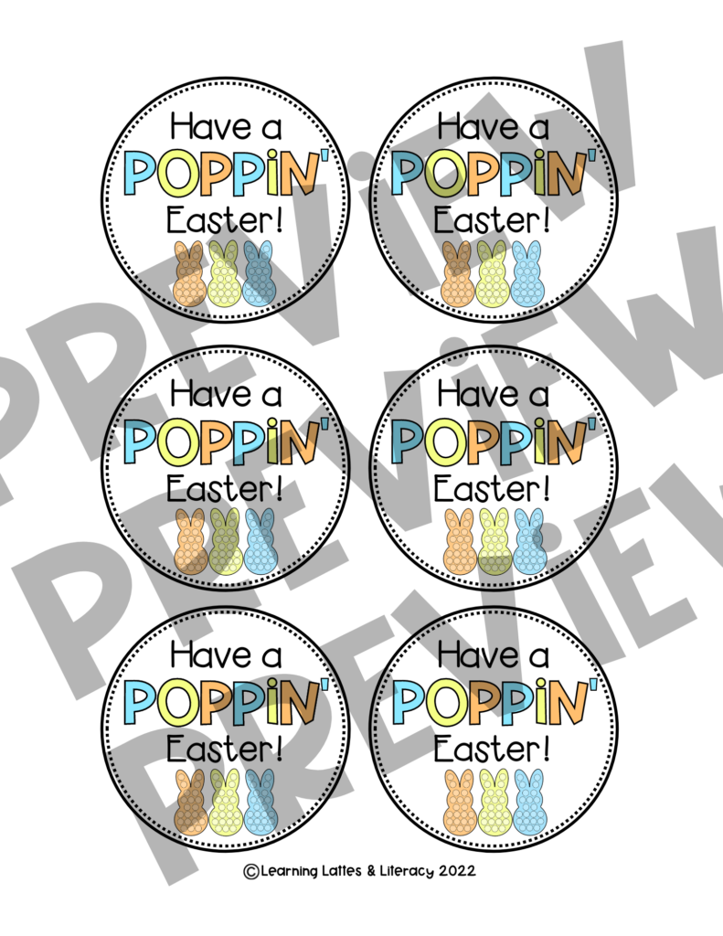 Poppin Easter Tags Poppin Spring Break Tags Peep Bunny Popit Fidget ...