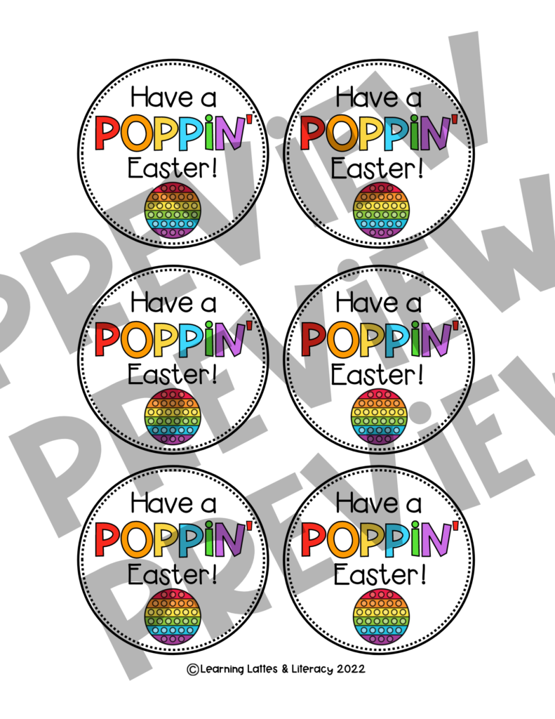 Poppin Easter Tags Poppin Spring Break Tags Peep Bunny Popit Fidget ...
