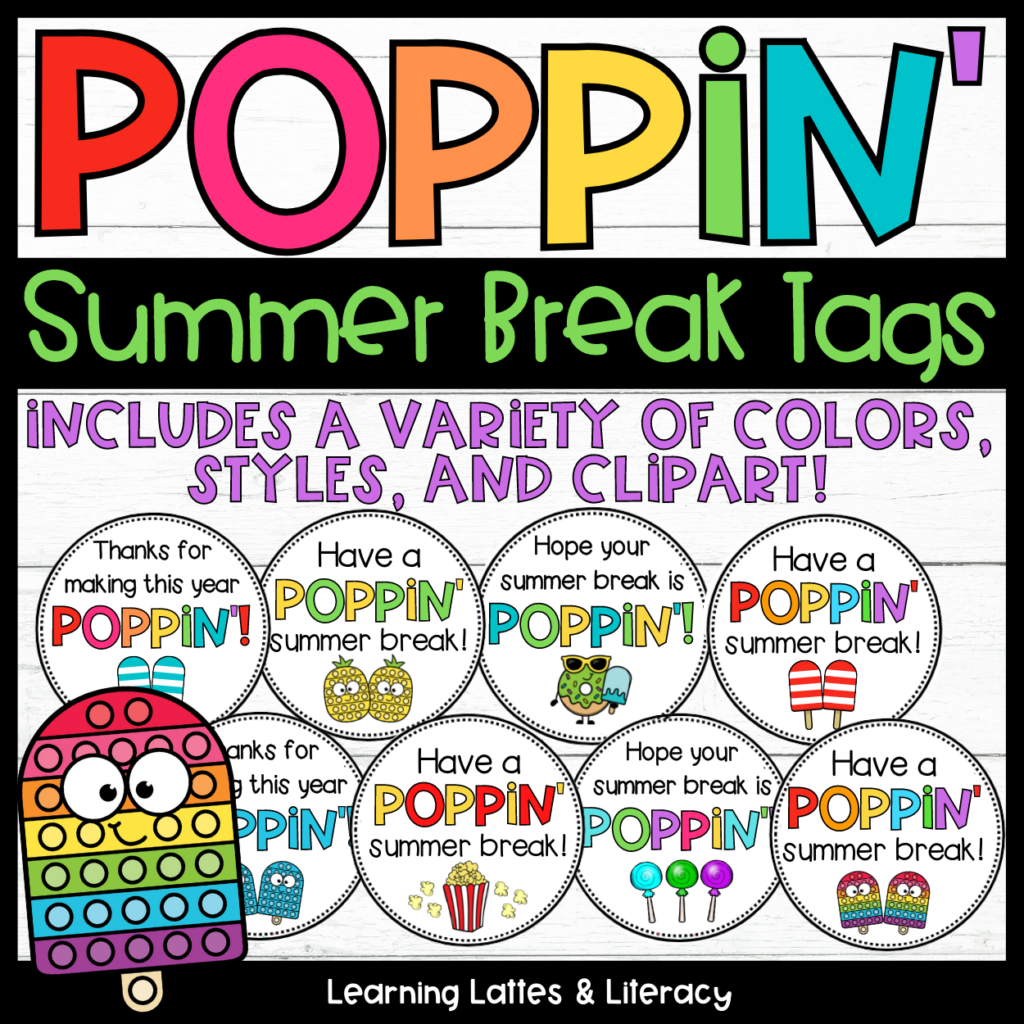 Poppin Summer Gift Tags End of Year Pop-it Fidget Popcorn Popsicle ...