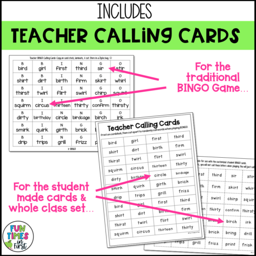 R Controlled Vowels Bingo Games for IR - Bossy IR No Prep Phonics Games ...