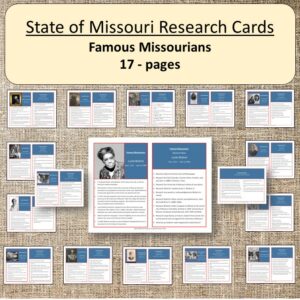 State of Missouri Research Cards Elementary Montessori Homeschool ...