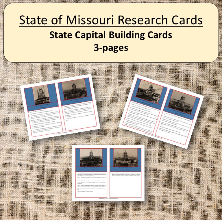State of Missouri Research Cards Elementary Montessori Homeschool ...