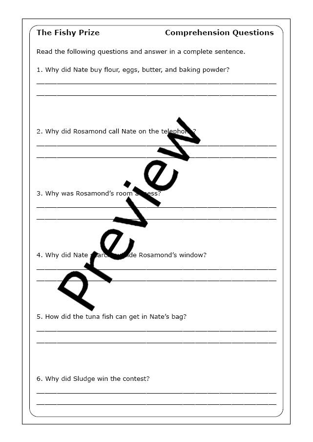 "Nate the Great and the Fishy Prize" worksheets | Made By Teachers