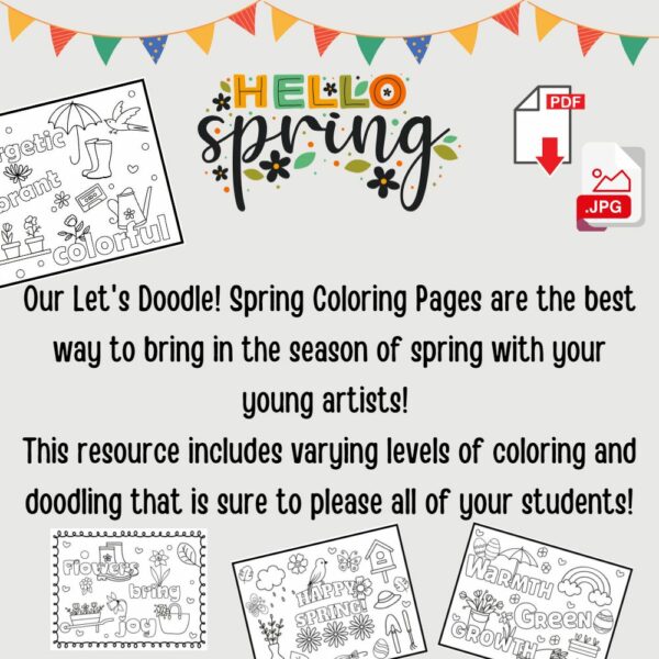 Spring Coloring Fun: Quotes and Doodles for Kids | Made By Teachers