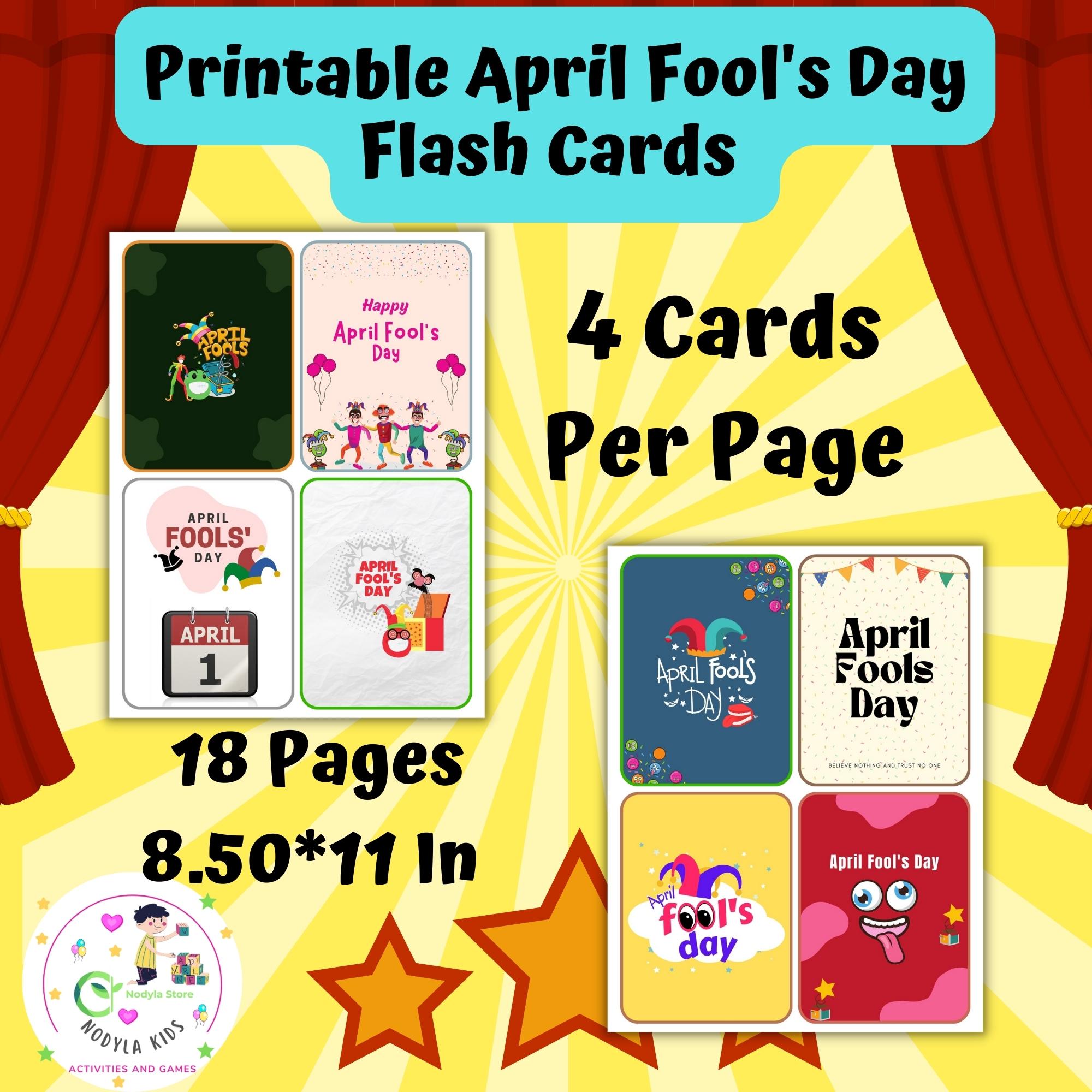 Printable April Fool's Day Flash Cards | April Activities | Made By ...