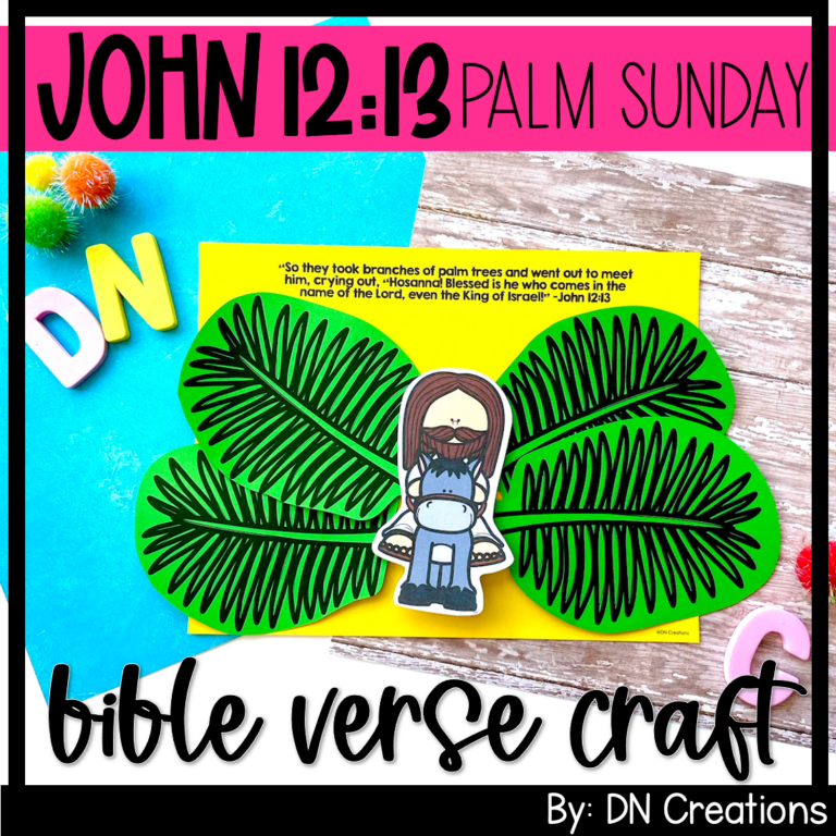 John12:13 Bible Craft l Palm Sunday Craft l Jesus on a Donkey Bible ...