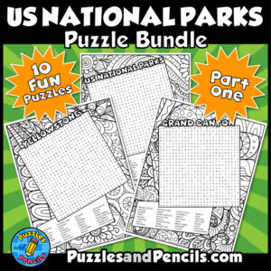 US National Parks Word Search Puzzle BUNDLE (part 1) | 10 National Park ...