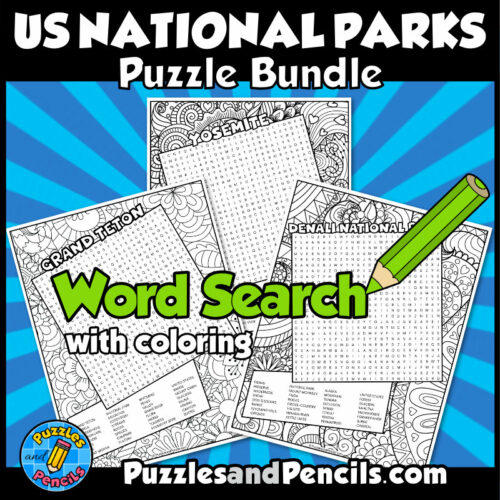 US National Parks Word Search Puzzle BUNDLE (part 1) | 10 National Park ...