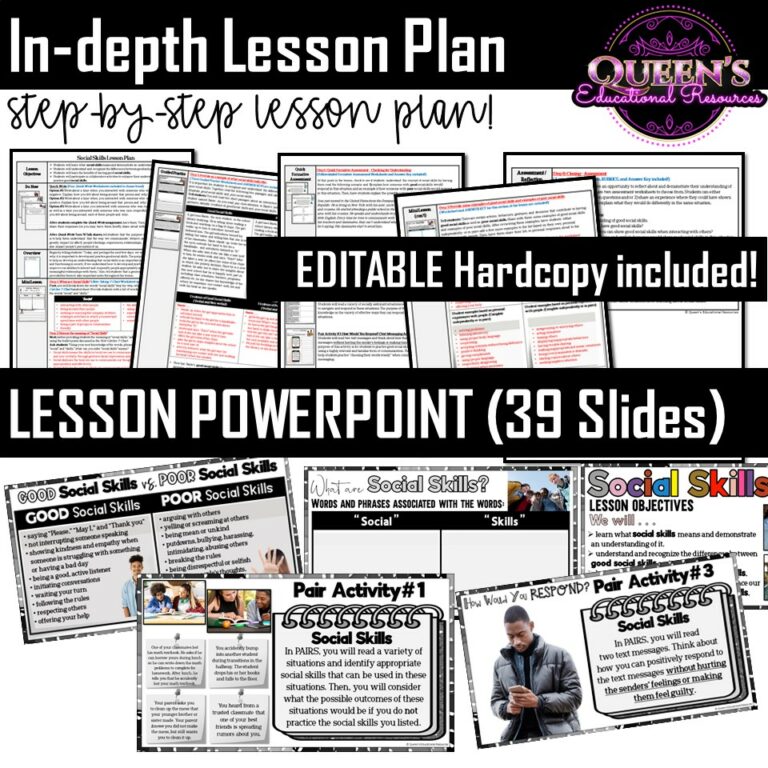 Social Skills Lesson, PowerPoint, and Activity Worksheets | Made By ...