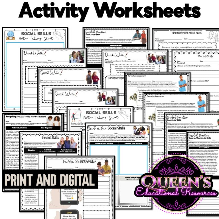 Social Skills Lesson, PowerPoint, and Activity Worksheets | Made By ...