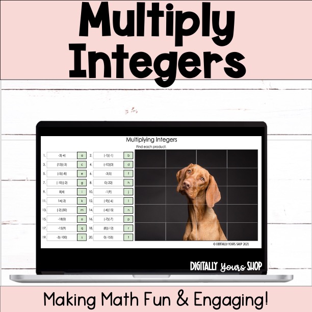 Multiply Integers Self-Checking Digital Activity | Made By Teachers