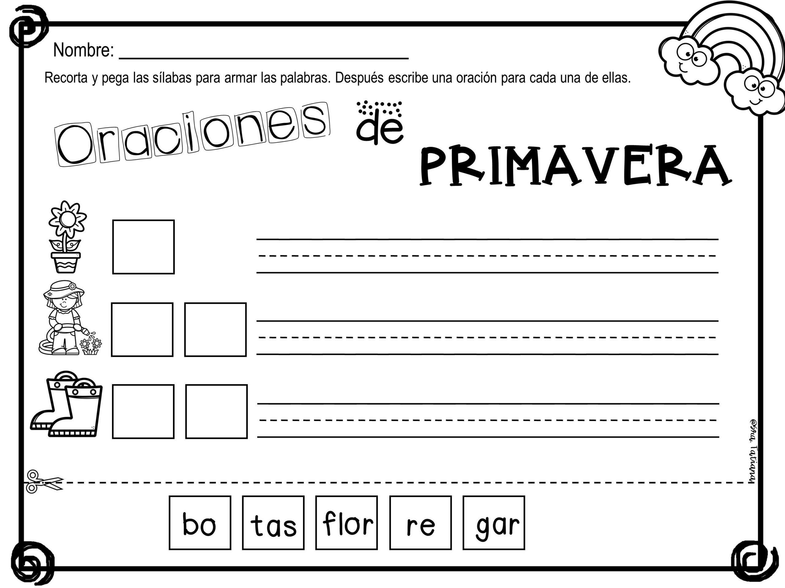 La primavera | Oraciones de Primavera | Silabas | Spring Season in ...