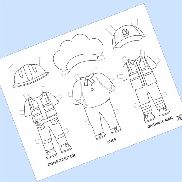 Community Helpers . Occupation Printable. Paper Dolls. COLORING PAGES ...
