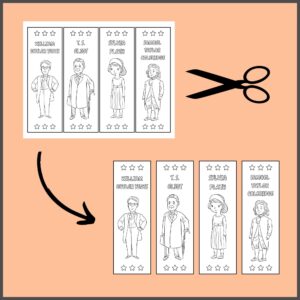 National Poetry Month Coloring Bookmarks | Famous Poets Coloring ...
