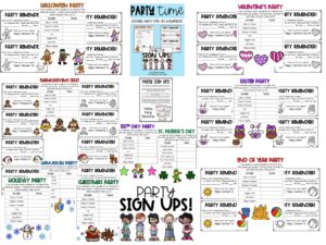 EDITABLE Class Party Sign Up Sheets & Reminders | Made By Teachers