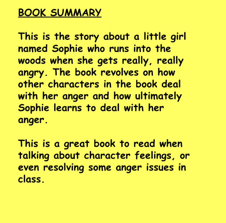 WHEN SOPHIE GETS ANGRY -- REALLY, REALLY, ANGRY READING RESOURCES ...