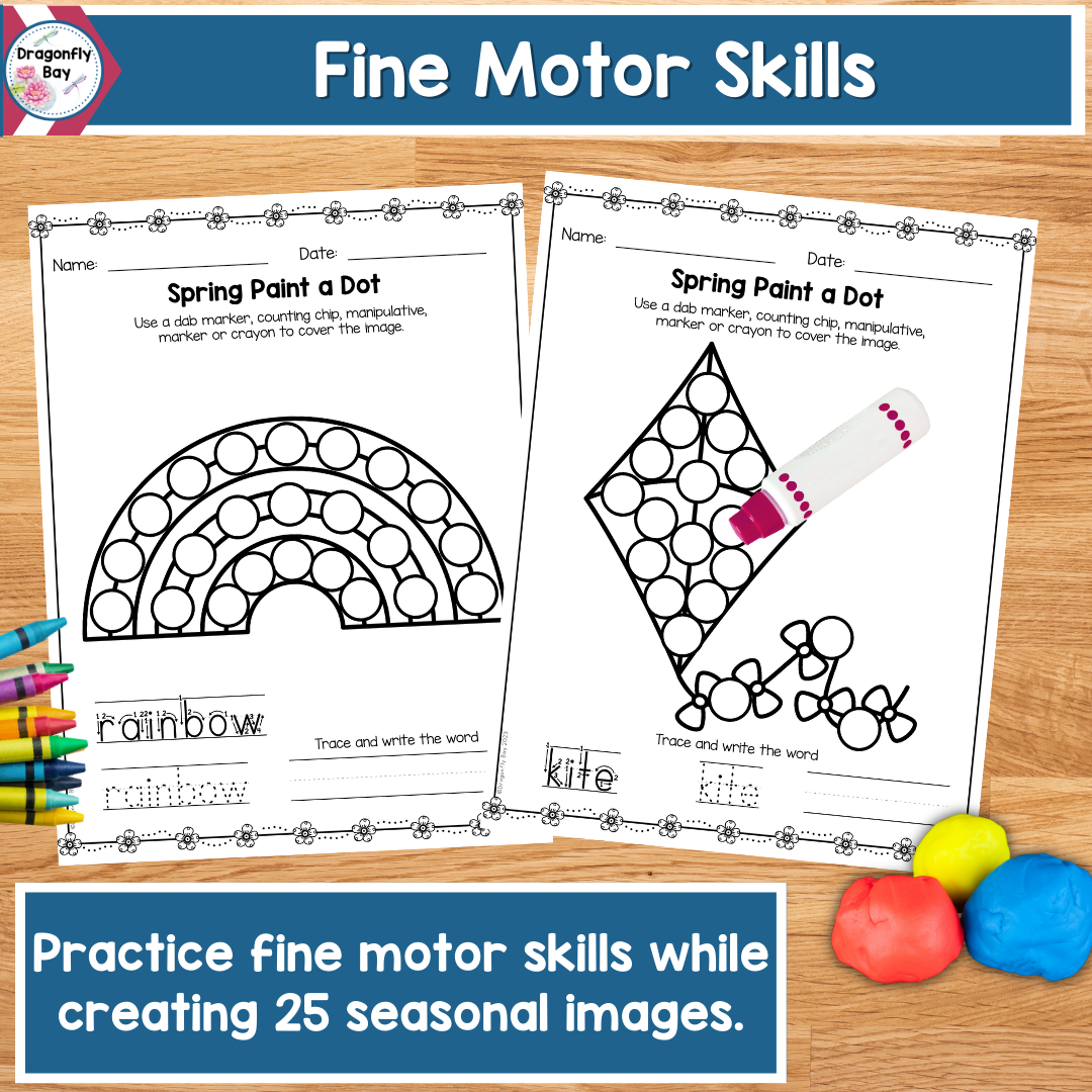 Spring Vocabulary Fine Motor Dot Marker Trace and Write | Made By Teachers