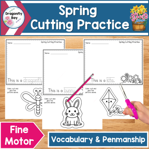Spring Fine Motor Cutting Practice and Tracing Vocabulary | Made By ...