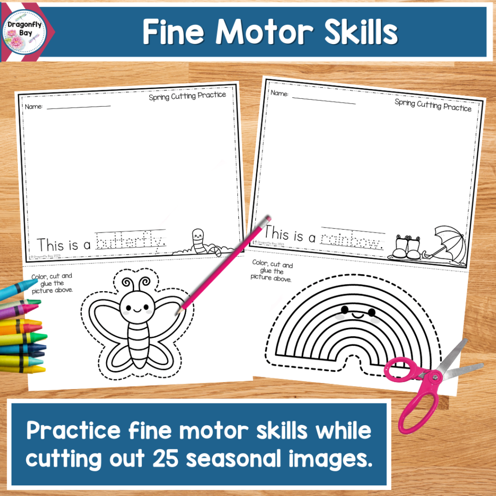 Spring Fine Motor Cutting Practice and Tracing Vocabulary | Made By ...