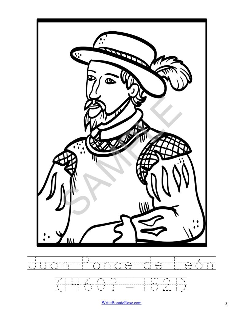Ponce de Leon Coloring Book-Level B | Made By Teachers