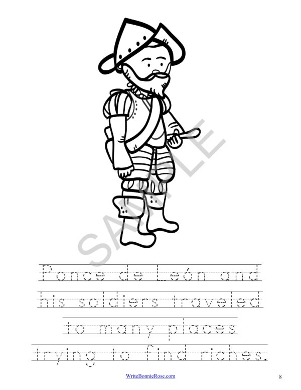 Ponce de Leon Coloring Book-Level B | Made By Teachers