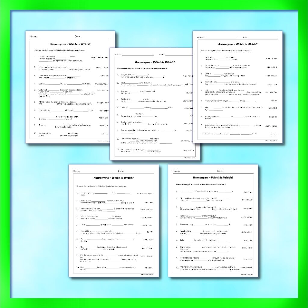 50 Homonyms - Sound-Alike Words - Grades 3-4 - Which is Which? - Google ...