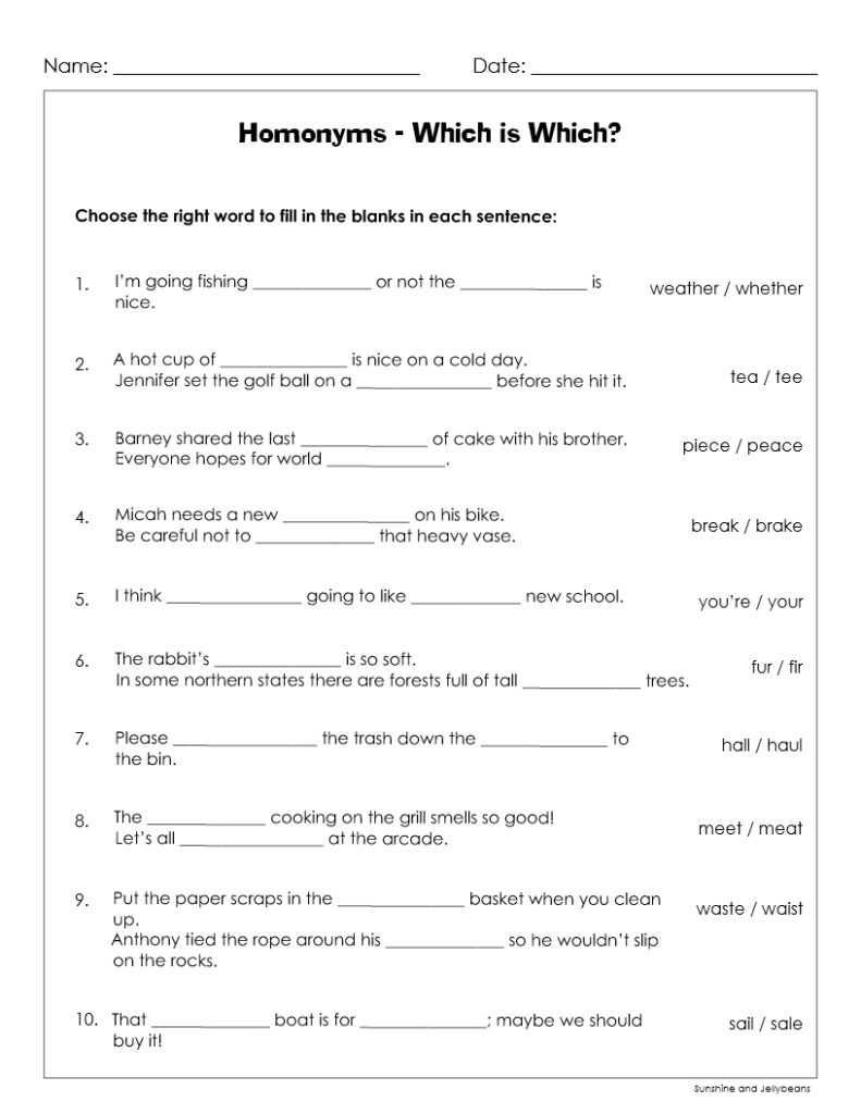 50 Homonyms - Sound-Alike Words - Grades 3-4 - Which is Which? - Google ...