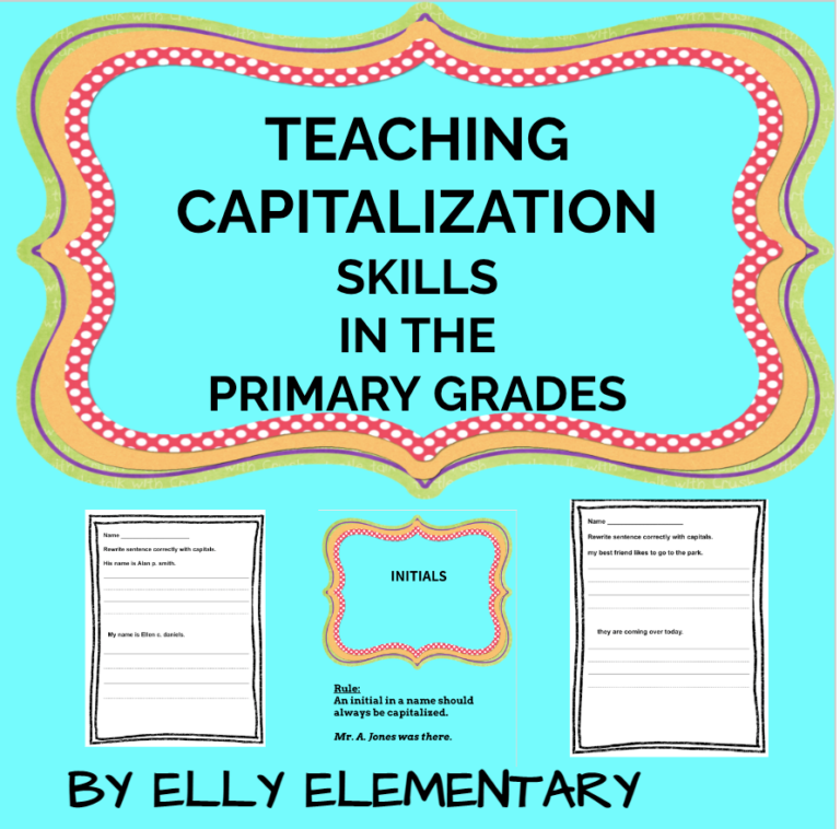 CAPITALIZATION IN THE PRIMARY GRADES LESSONS & PRACTICE WORKSHEETS ...