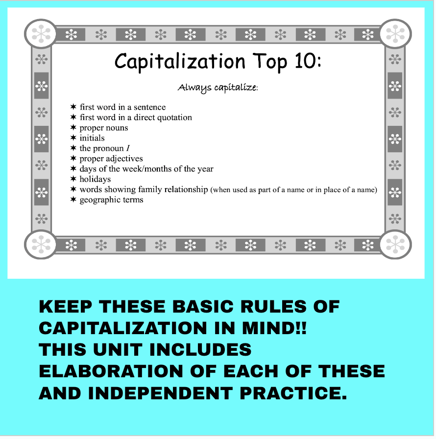 CAPITALIZATION IN THE PRIMARY GRADES LESSONS & PRACTICE WORKSHEETS ...