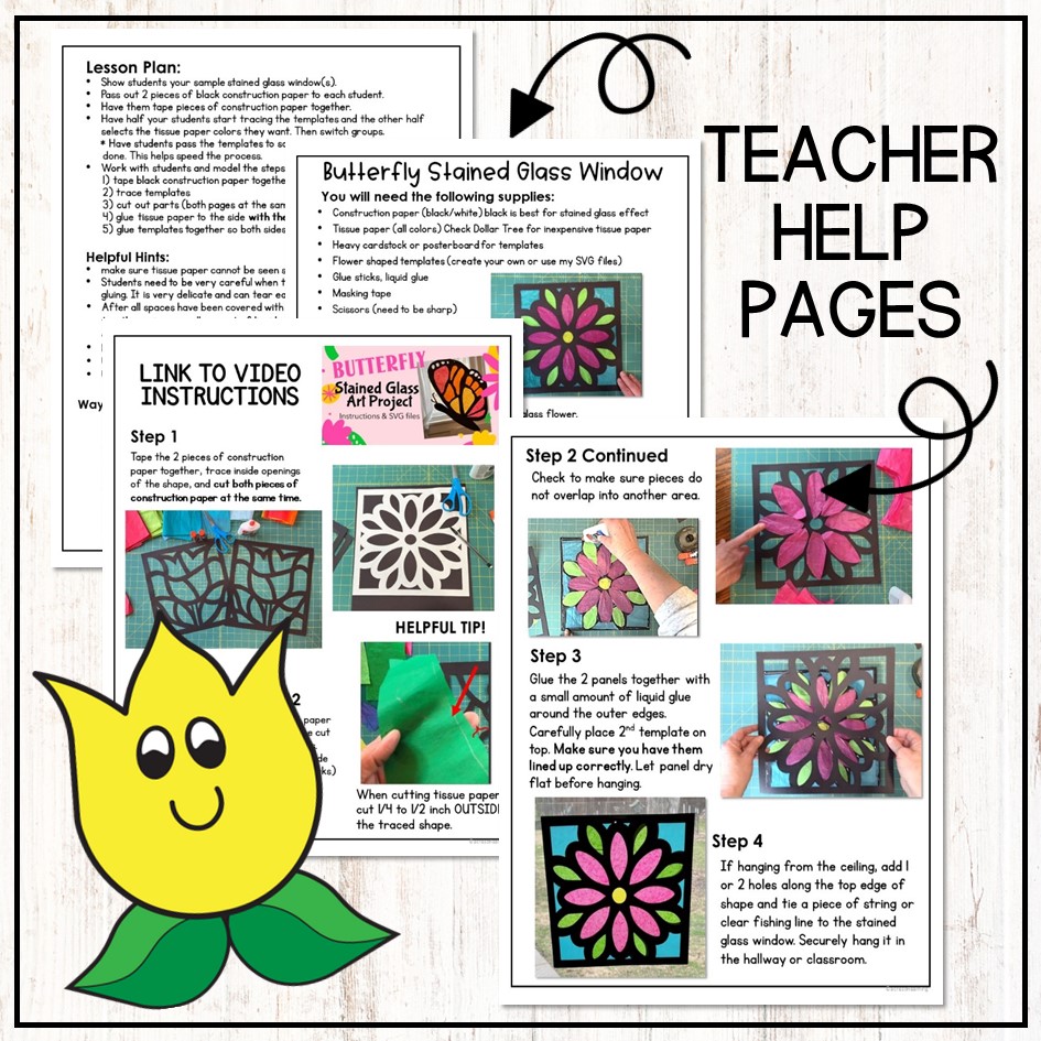 Spring Tissue Paper Stained Glass Art Project | Flower Craft | | Made ...