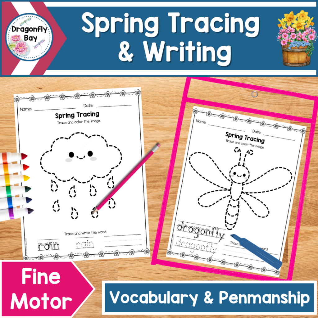 Spring Fine Motor Tracing Practice and Tracing Vocabulary | Made By ...