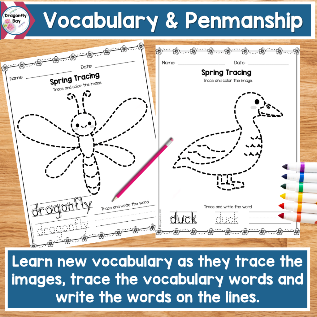 Spring Fine Motor Tracing Practice and Tracing Vocabulary | Made By ...