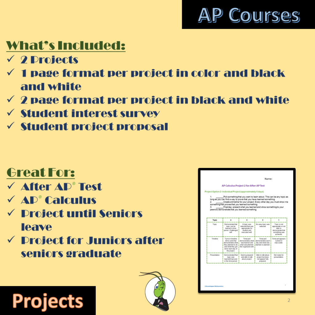 Calculus Project for After AP™ Test | End of Year Project | Made By ...
