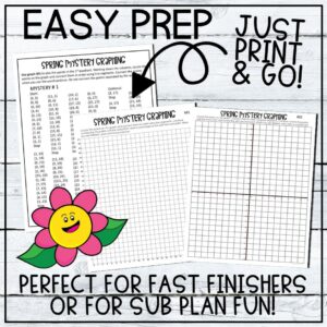 Spring Flowers First Quadrant Coordinate Plane Math Mystery Graphing ...