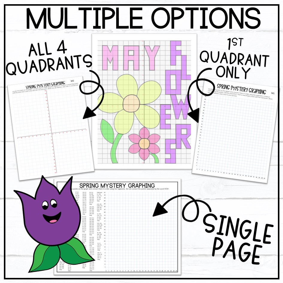 Spring Flowers Coordinate Graphing Mystery Picture | May Math Printable ...