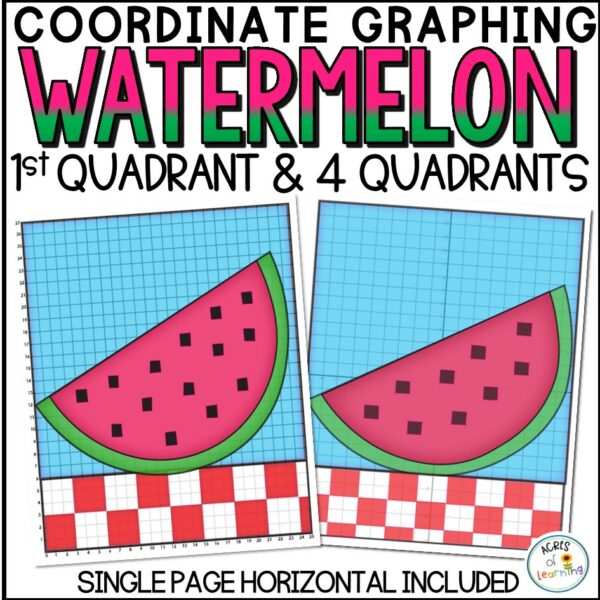 Watermelon Coordinate Graphing Printable | Summer Math Mystery Picture ...
