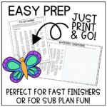 Spring Coordinate Graphing Mystery Picture | Butterfly Math Activity ...