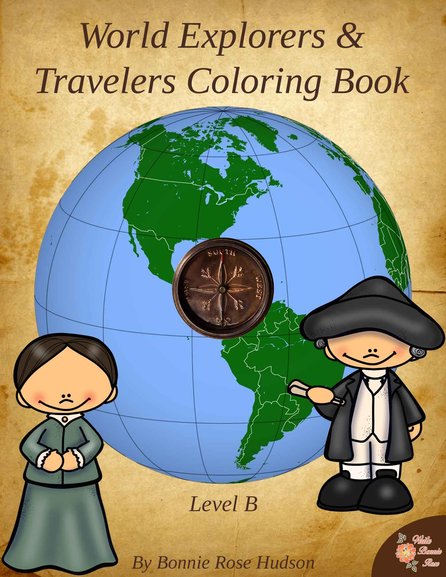World Explorers and Travelers Coloring Book-Level B | Made By Teachers