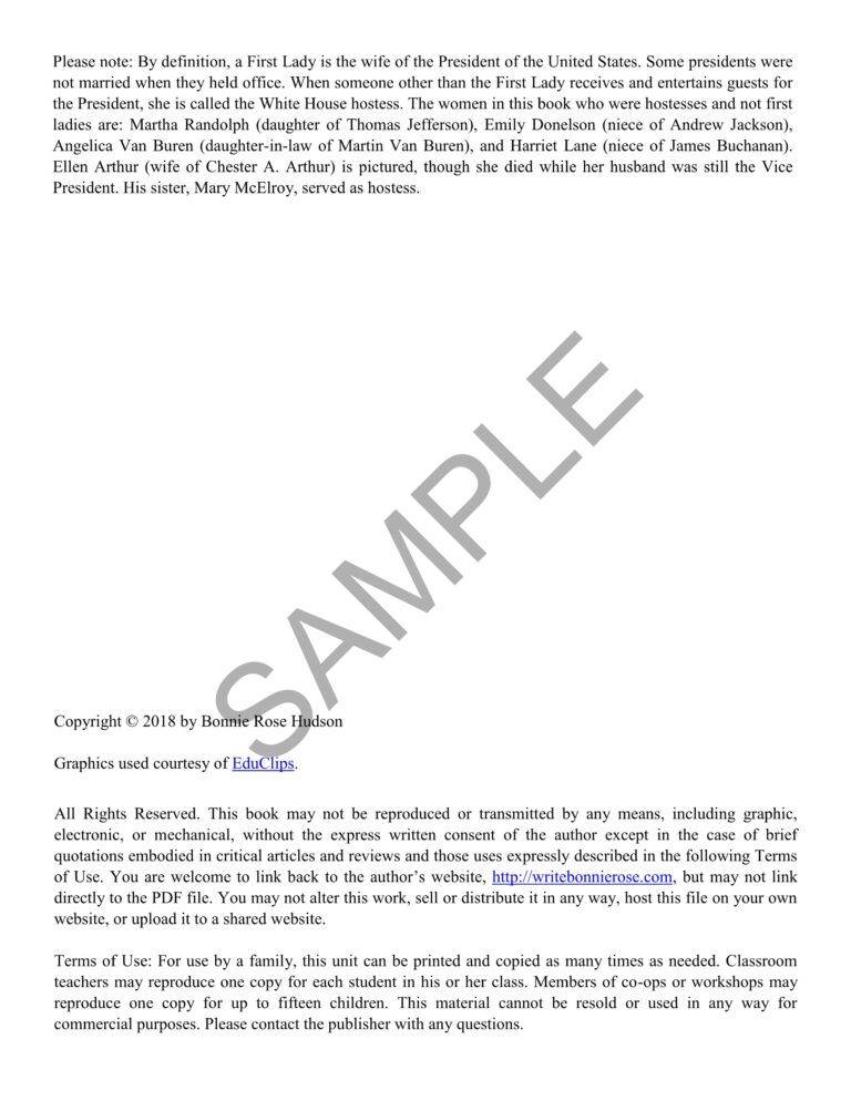 U.S. First Ladies Coloring Book-Level A | Made By Teachers