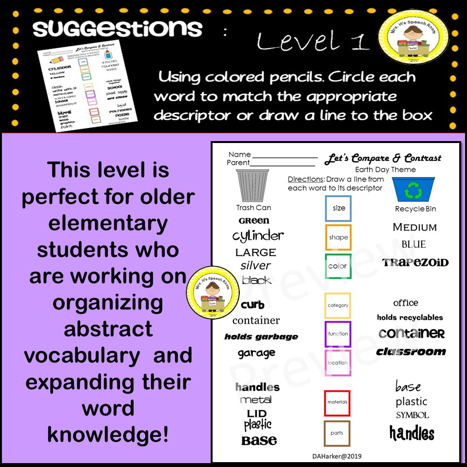 Let's Compare and Contrast in Speech Therapy- April Edition | Made By ...