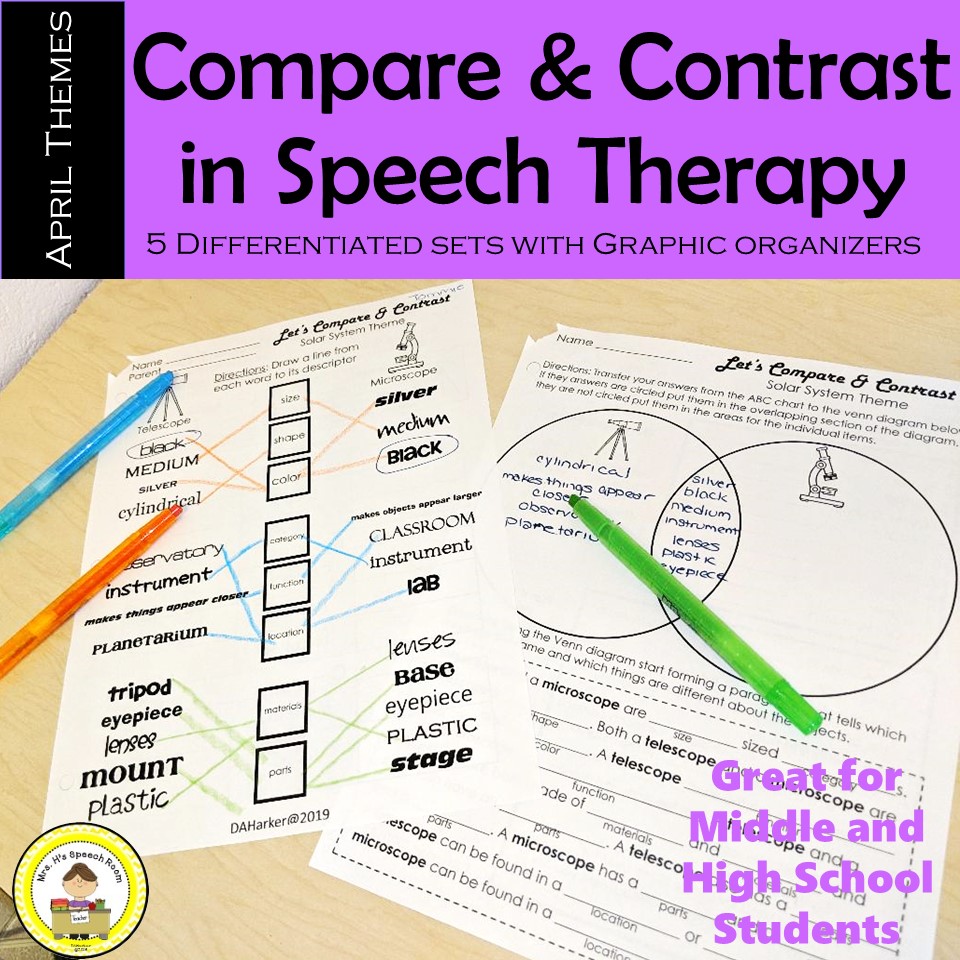Let's Compare and Contrast in Speech Therapy- April Edition | Made By ...