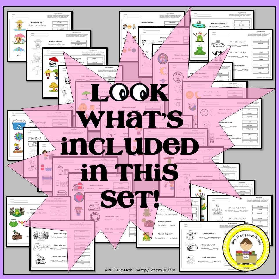 Prepositions in Speech Therapy with April Themes | Made By Teachers