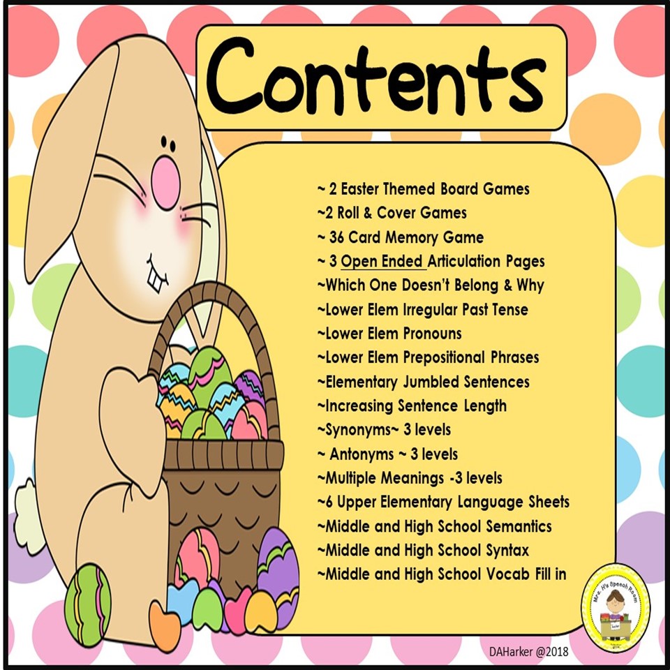 Easter Speech Therapy Printable Pack | Made By Teachers