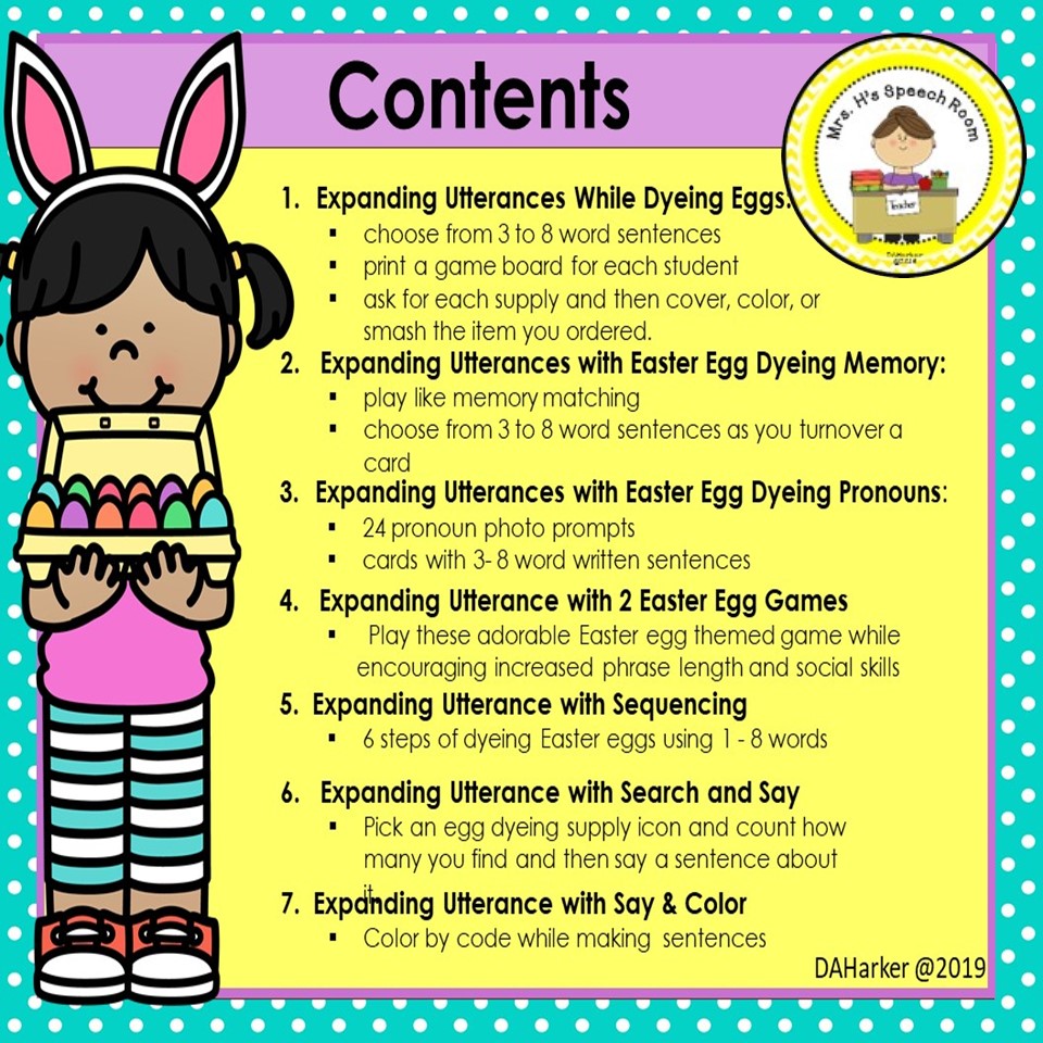 Expanding Utterances in Speech Therapy- Easter Egg Theme | Made By Teachers