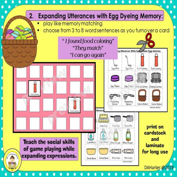 Expanding Utterances in Speech Therapy- Easter Egg Theme | Made By Teachers