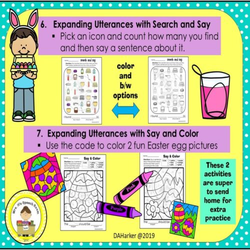 Expanding Utterances in Speech Therapy- Easter Egg Theme | Made By Teachers